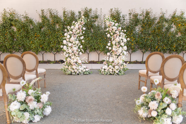 The NEW Charlotte Wedding Floral Pillars. Flower Arch. – Blue Blossom ...
